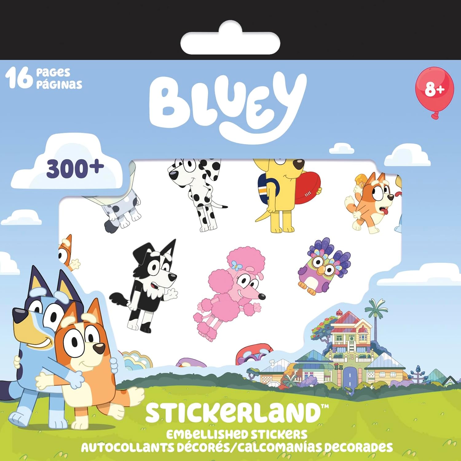 Amazon.com: Bluey-STICKERLAND Multi SUBS Sticker PAD-16PGS Stickerland ...