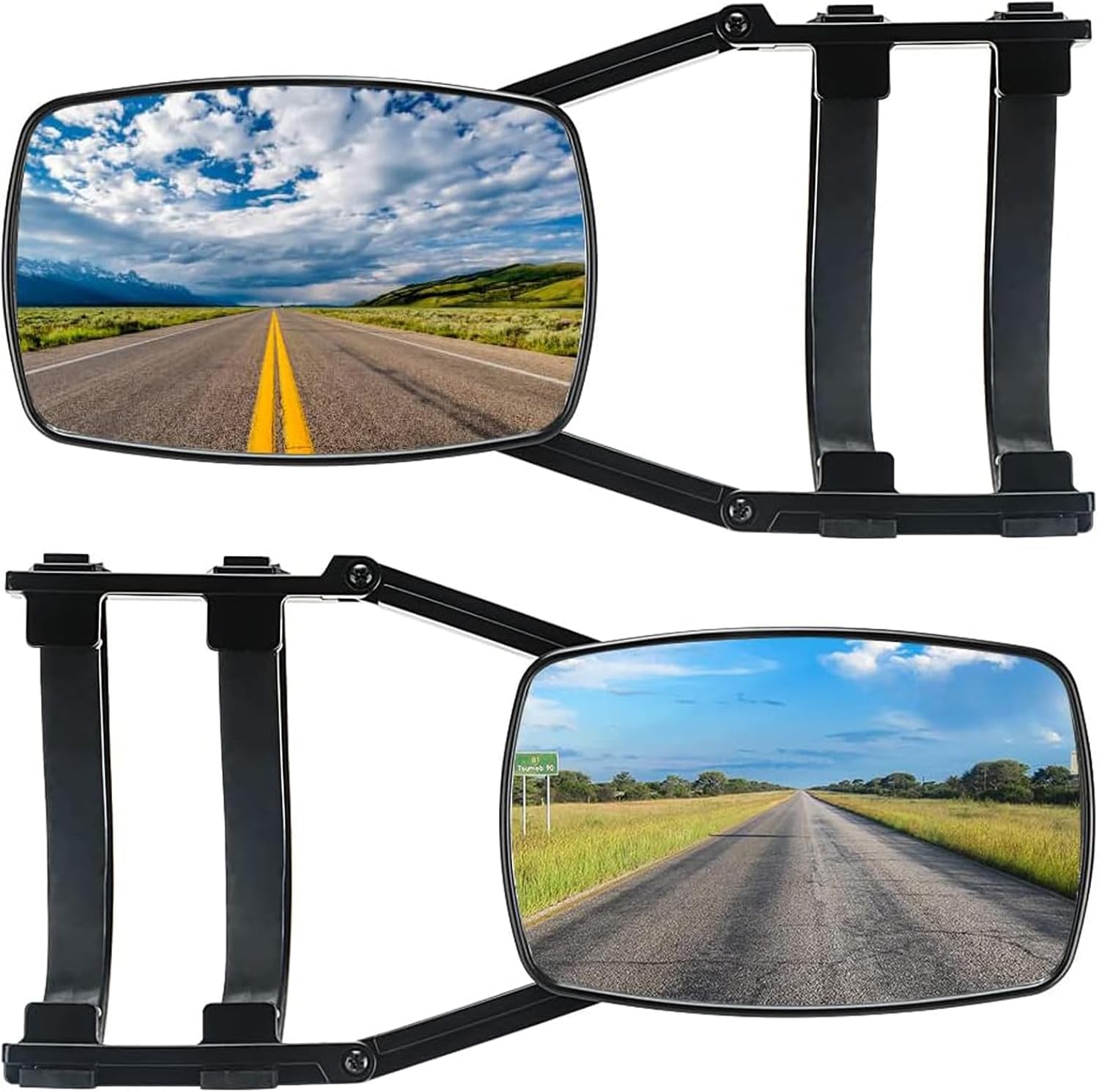 Universal Clamp-On Towing Mirror, 360 Degree Rotation Adjustable Towing ...