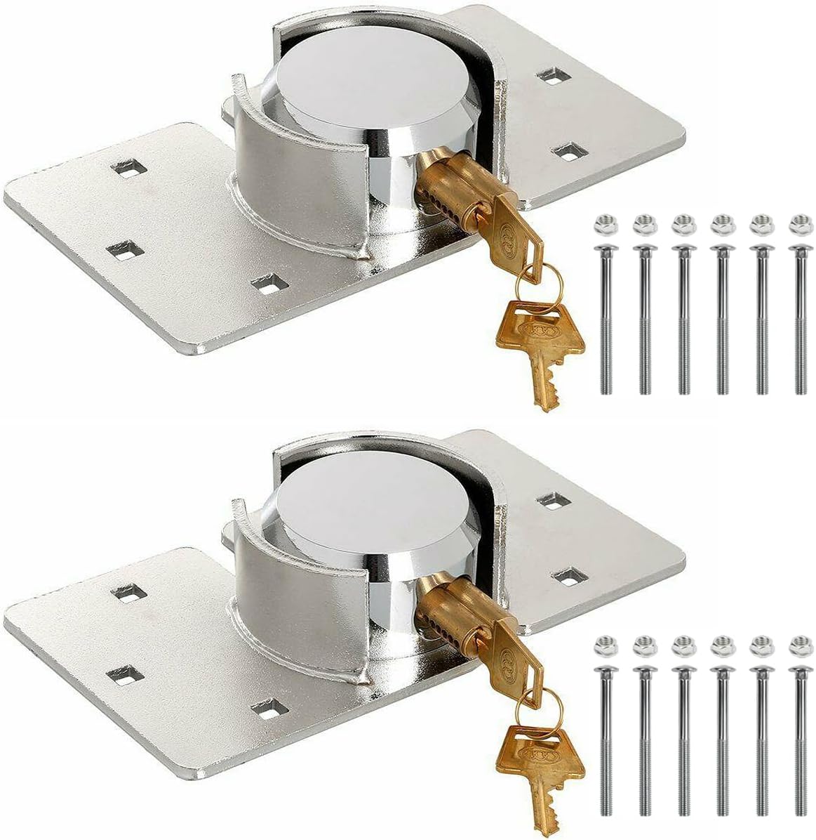 Master Lock Chrome Puck Lock, Heavy Duty Hidden Shackle Lock and Hasp ...