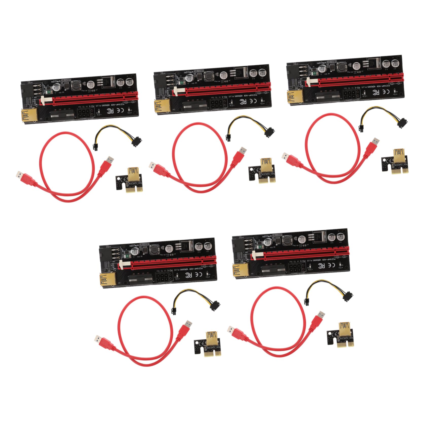 Amazon.co.jp: NUOLUX 5個セット グラフィックカード延長ケーブル スーツ swimsuit swim suit the red thread pci-e アダプタ PCIe ...