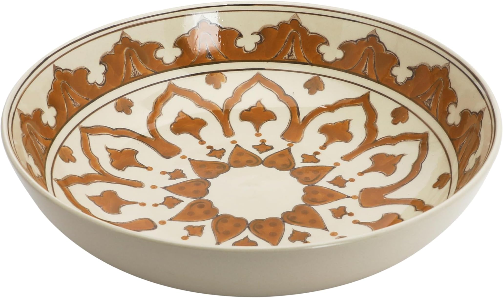 Amazon.com: Creative Co-Op Hand Painted Stoneware, Multicolor Serving ...