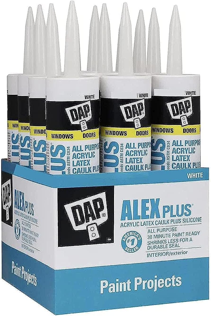 Amazon.com: Dap 18152 12 Pack 10.1 oz. Alex Plus Acrylic Latex Caulk ...