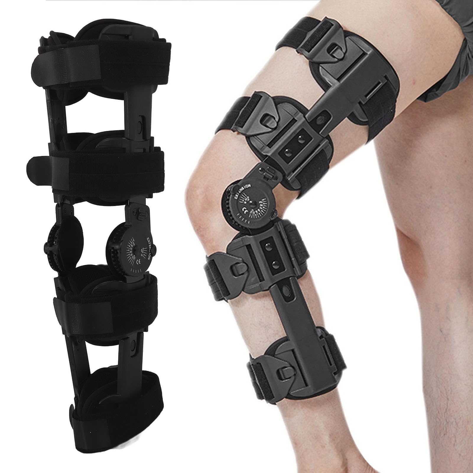 Knee Brace Support,Hinged Knee Brace,Adjustable Knee Immobilizer ...