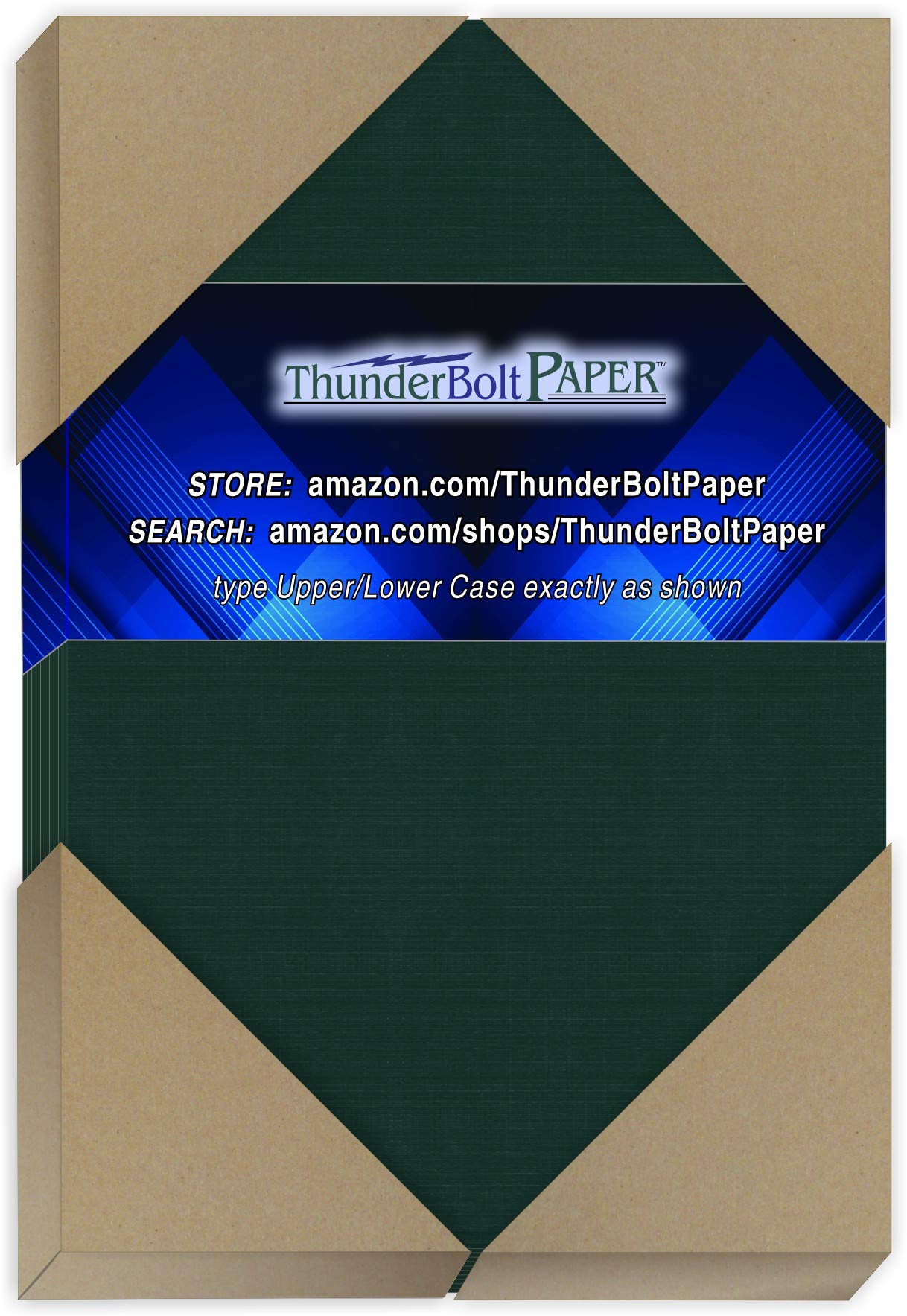 Amazon.com : 100 Dark Green Linen Paper Sheets - 80# (80 lb/pound) Fine ...