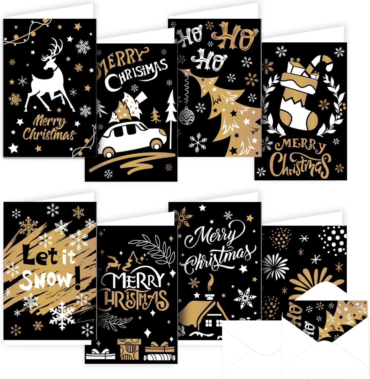 VEYLIN Christmas Cards Pack of 16| Xmas Cards Seasonal Greeting Cards ...