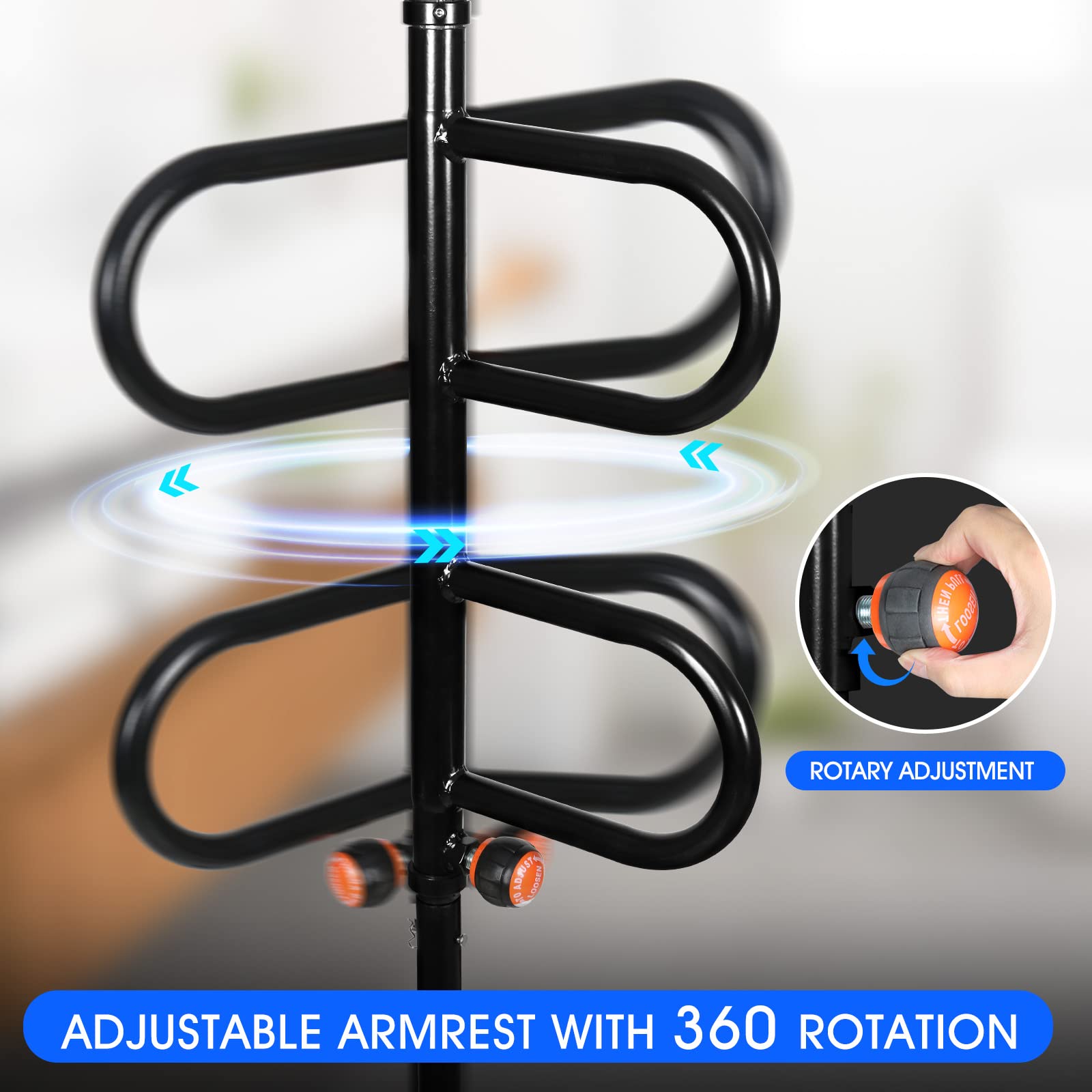 Black Ceiling Railing Support Floor Grab Bar, Adjustable Height Elderly ...