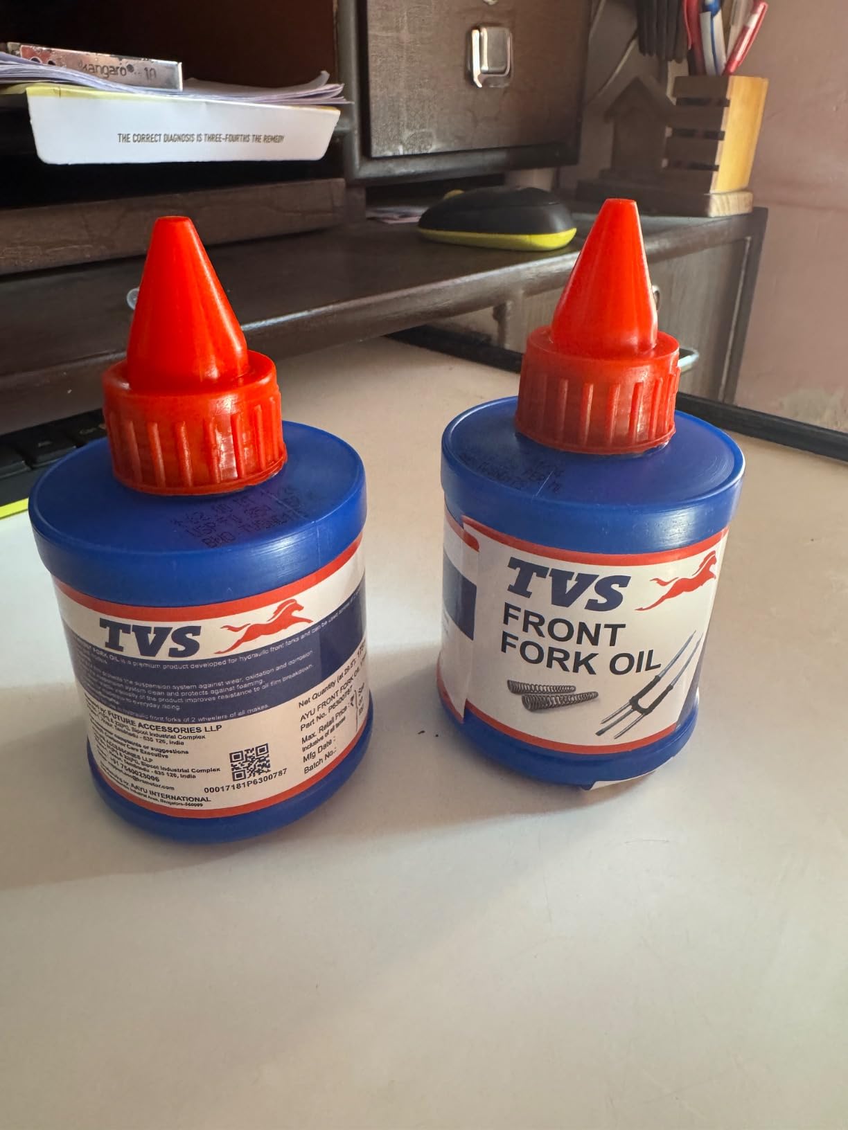 TVS Front Fork Oil 175ml for Bikes with Smooth Suspension Performance ...