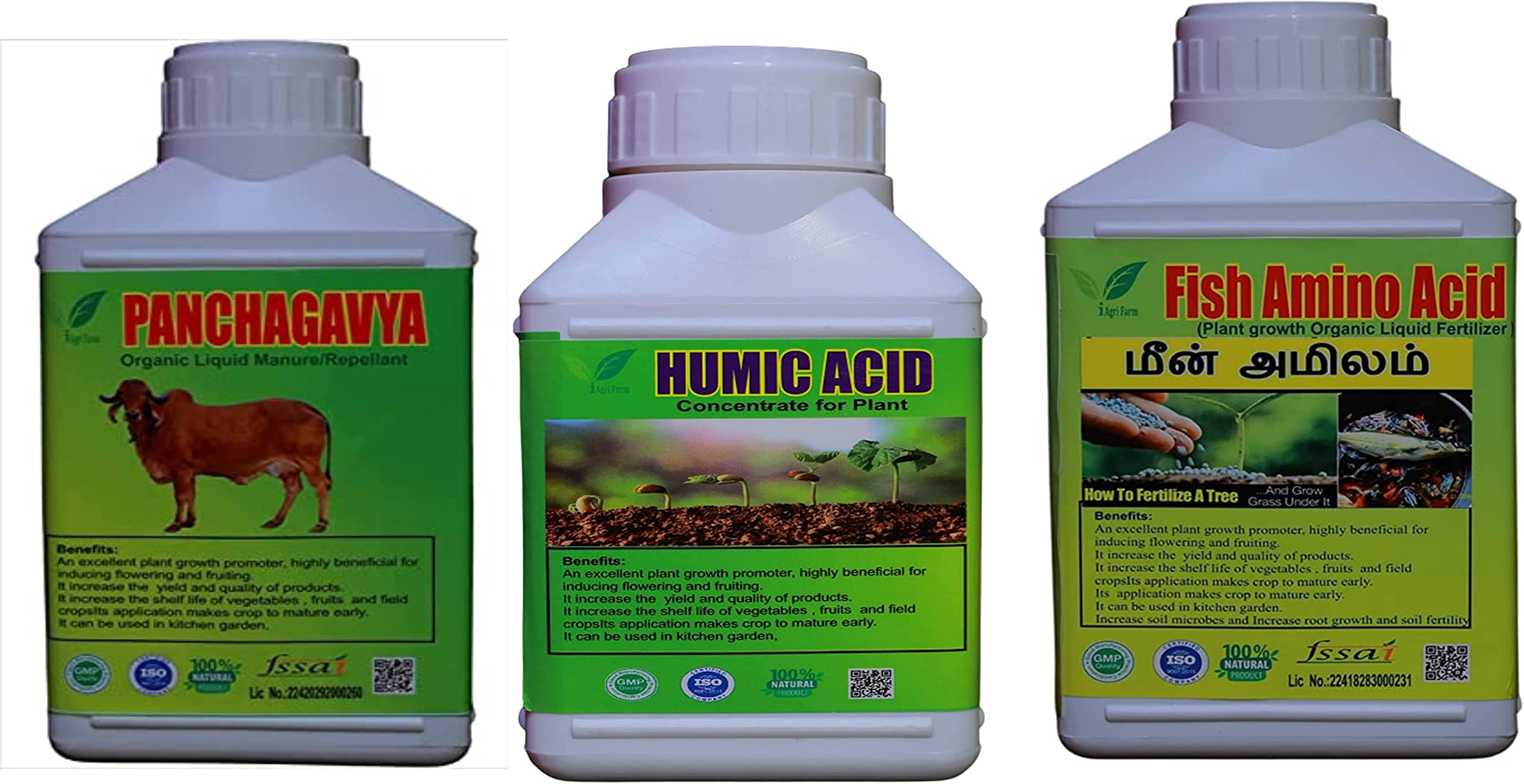 Buy Iagrifarm Panchagavya, Fish Amino Liquid and Humic liquid Growth ...