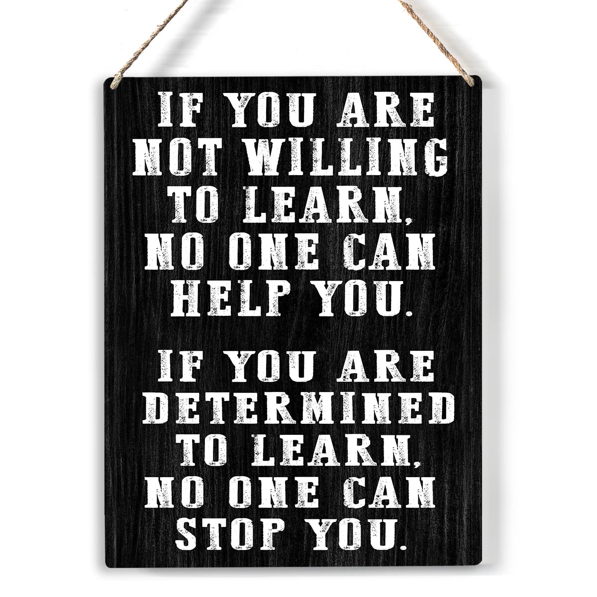 If You are Determined to Learn Wood Sign Inspirational Quote Wooden ...