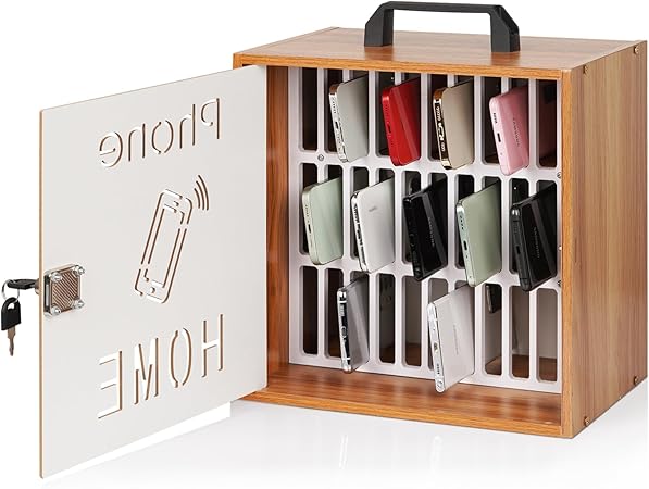 Amazon.com : Lzttyee Cell Phone Holder Classroom 33 Slots Wooden Cell ...