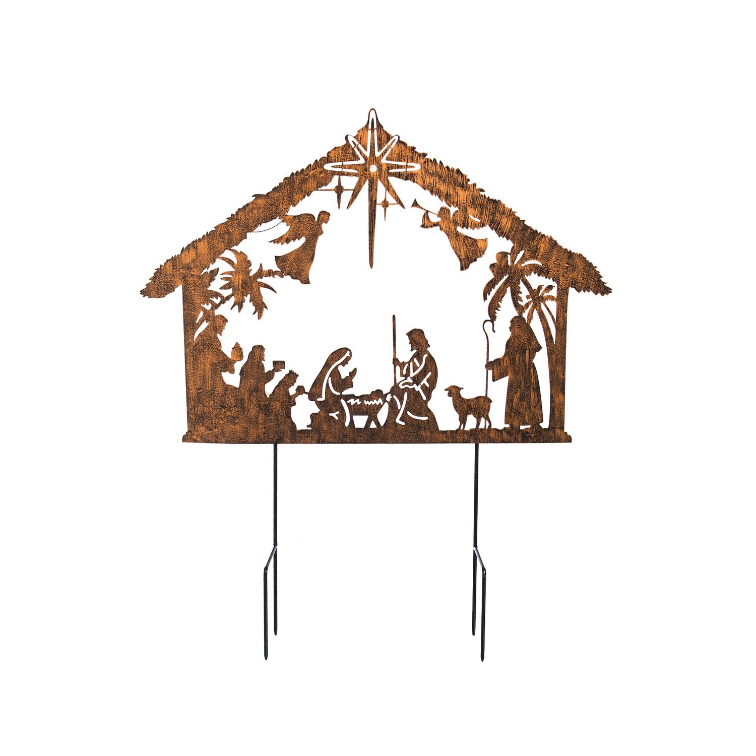 Snapklik.com : Nativity Set For Christmas Outdoor Bronze Solar LED ...