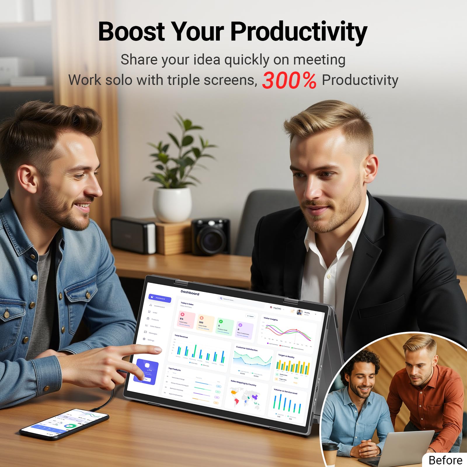 Snapklik.com : ELECROW Laptop Screen Extender 15.6" 1080P Dual Portable ...