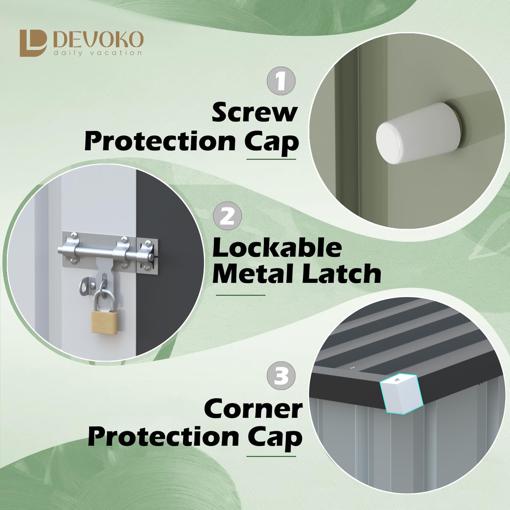 Snapklik.com : Devoko Outdoor Storage Shed 5 X 3 FT Lockable Metal ...