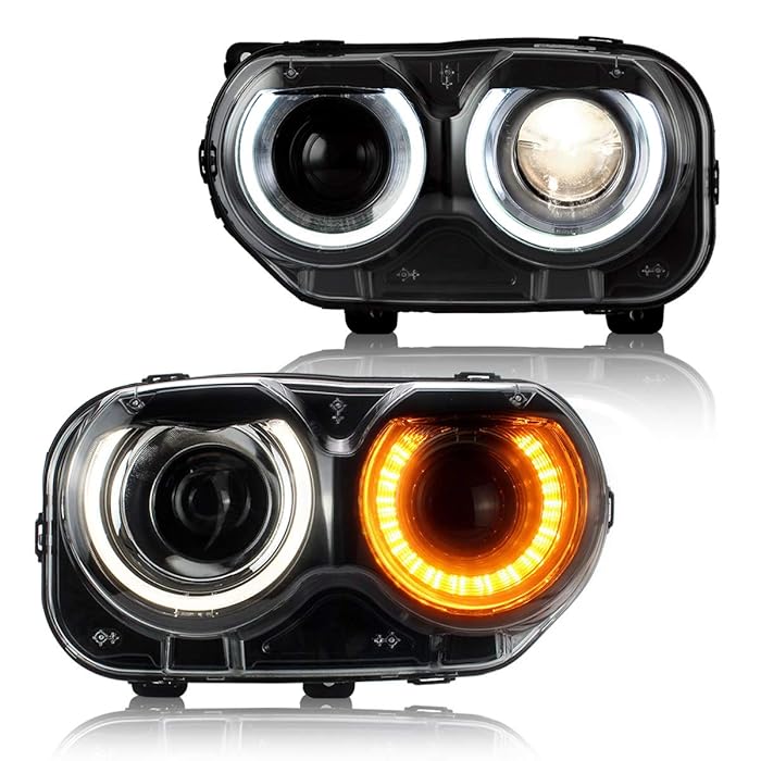 Buy YUANZHENG LED Projector Headlights Assembly for [Dodge Challenger ...