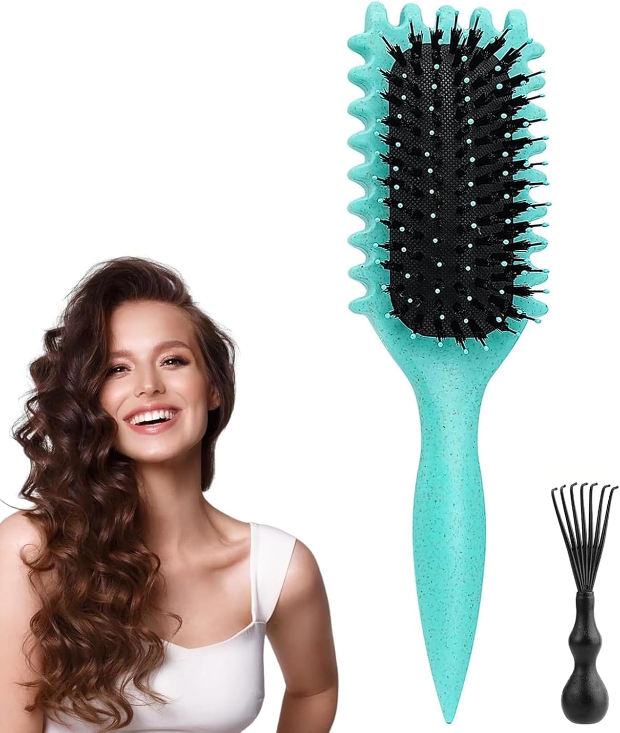 Curly Hair Brush, Curl Defining Brush, Newest Boar Bristle Hair Brush ...