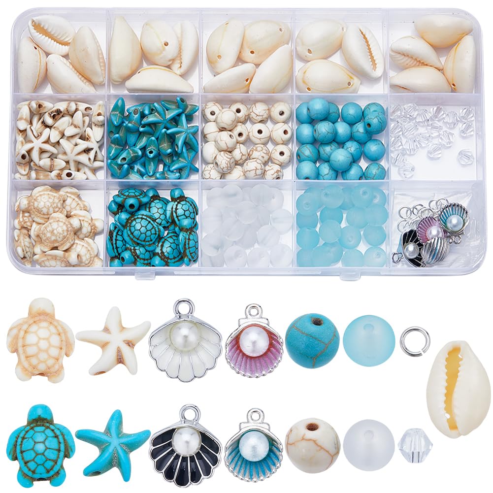 Amazon.com: SUNNYCLUE 1 Box 259Pcs Turtle Beads Starfish Beads Bulk ...