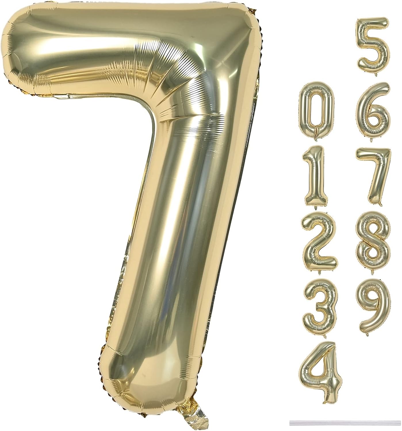 Amazon.com: 40'' Champagne Gold Number 7 Balloon, Self Inflating Foil ...