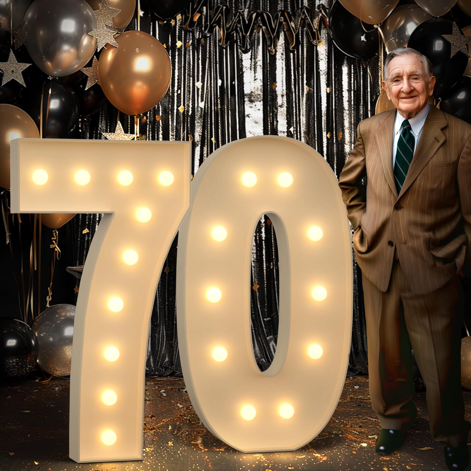 Snapklik.com : Imprsv 4FT Marquee Number 70 Light Up Number 70th ...