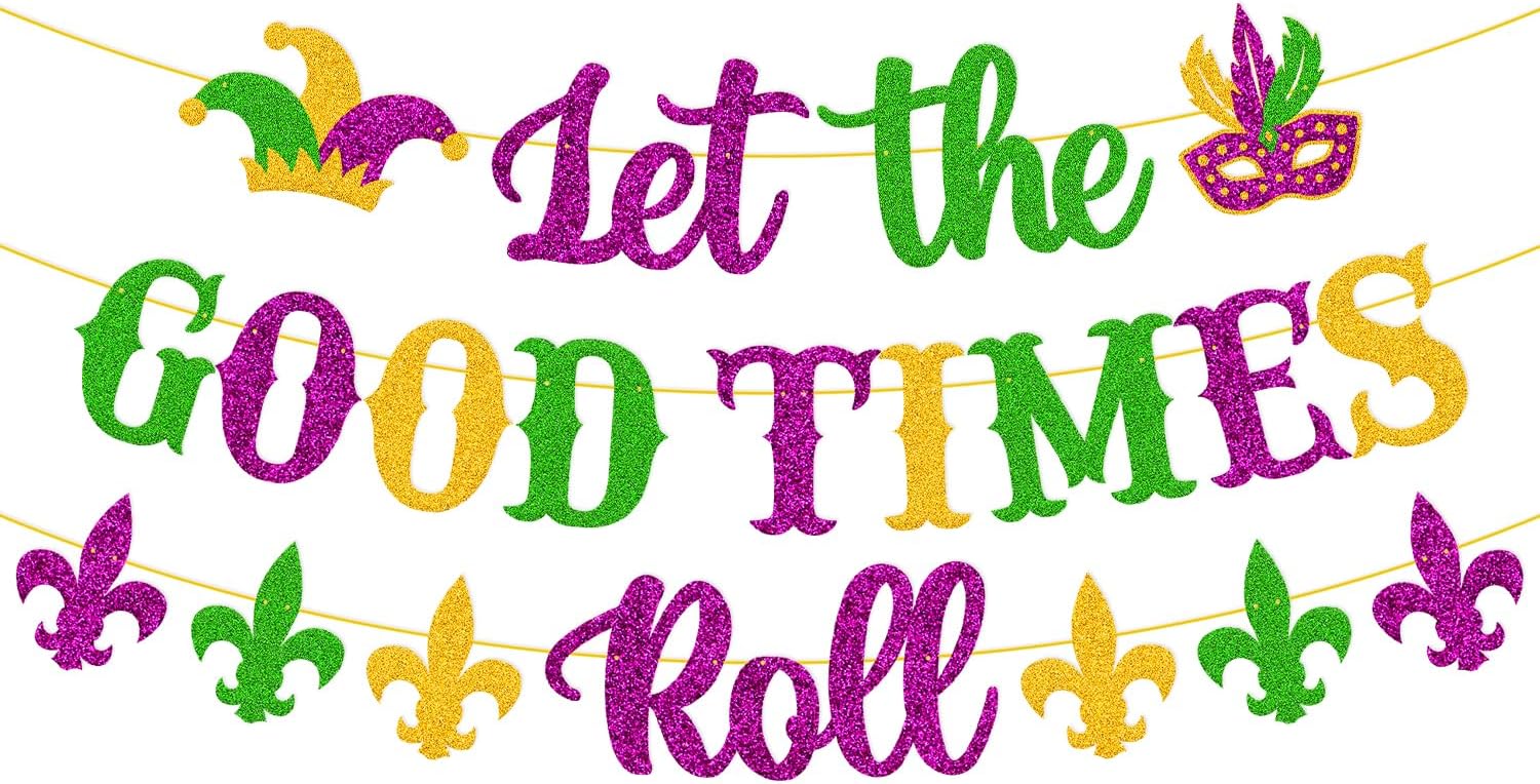 Amazon.com: Mardi Gras Decoration Happy Mardi Gras Banner Let the Good ...