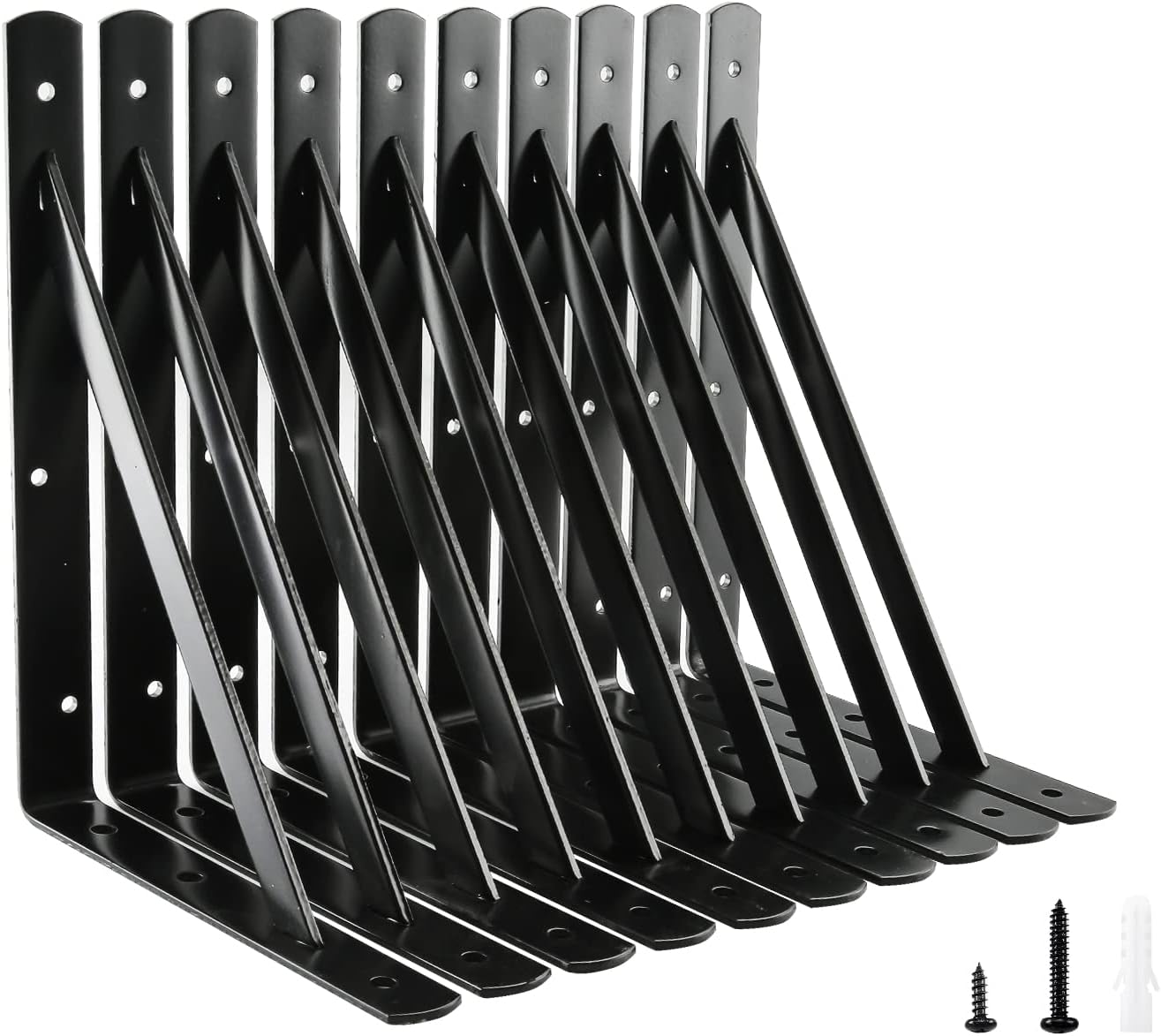 Amazon.com: WINKER Shelf Bracket 10 Inch Heavy Duty Black Brackets for ...