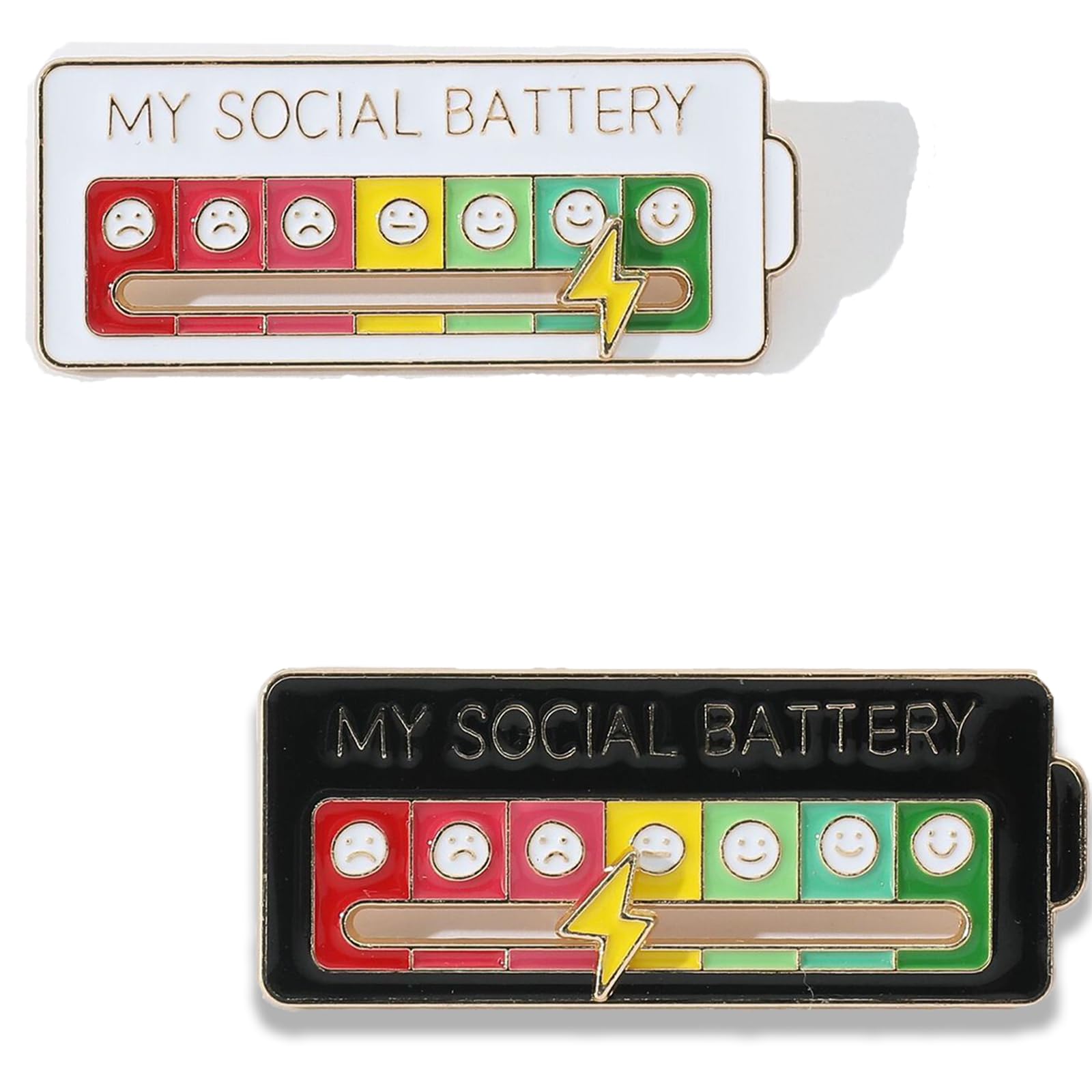 2Pc My Social Battery Pins- Adjustable Emotions Enamel Badge for ...