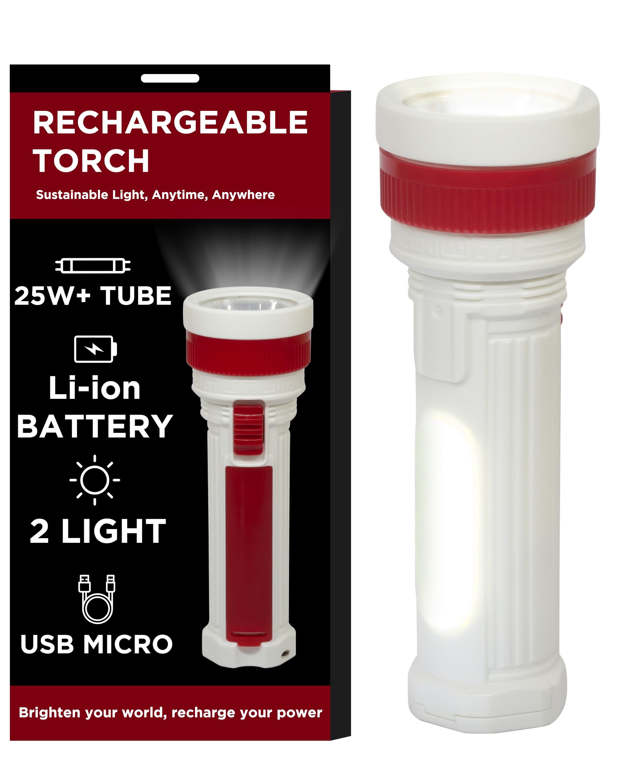 WEIRD WOLF USB Rechargeable Torch with LED Lights Portable Lithium-ion ...