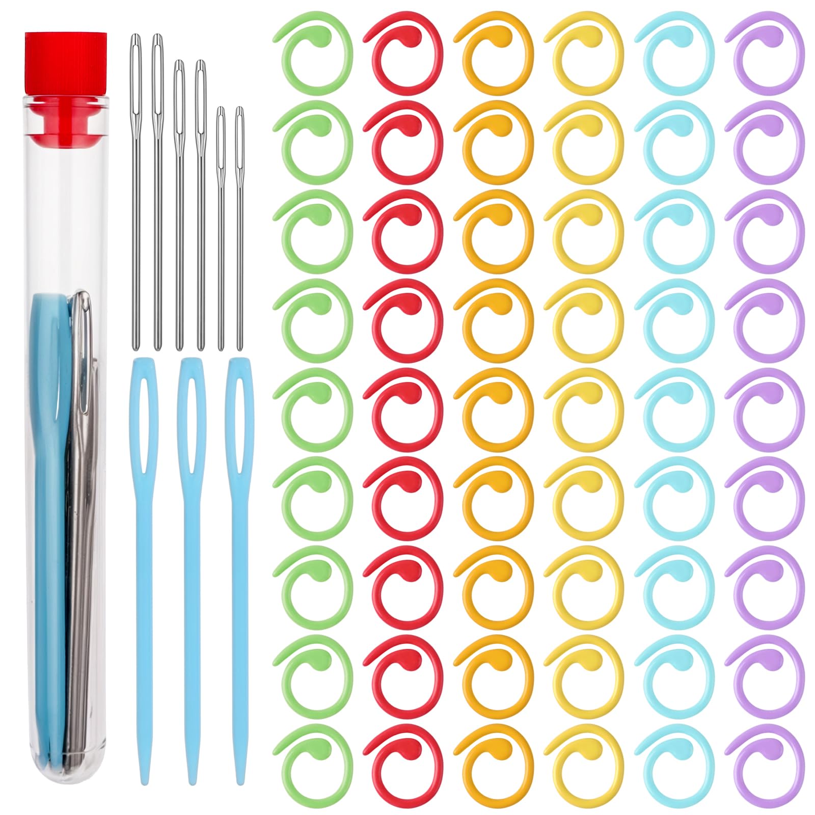 Amazon.com: 72 PCS Helical Shaped Crochet Markers Metal Stitch Markers ...
