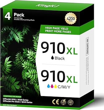 Amazon.com: 910XL Ink Cartridge High-Yield 4-Pack Replacement for HP ...