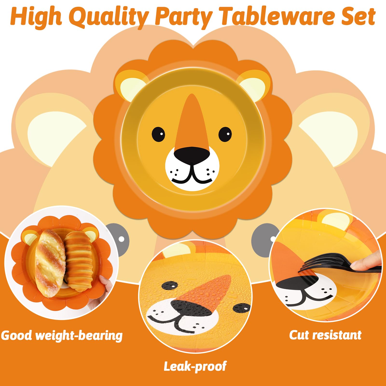 Snapklik.com : 60 Count Jungle Safari Party Paper Plates Animal Shaped ...