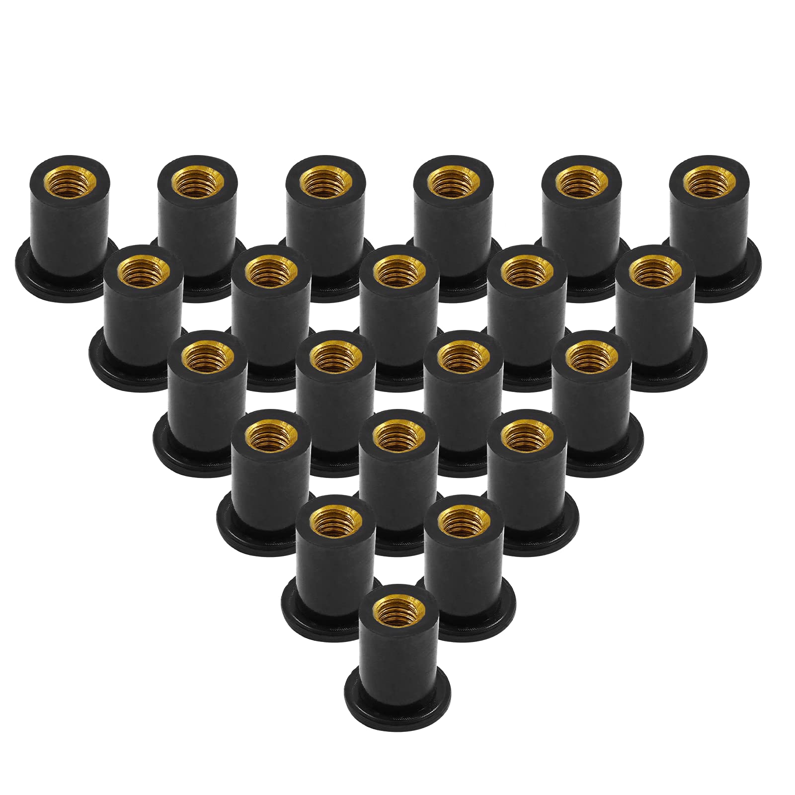 Waziaqoc 25PCS M5 Neoprene Well Nut, Brass Bolt Well Nut Kit for ...