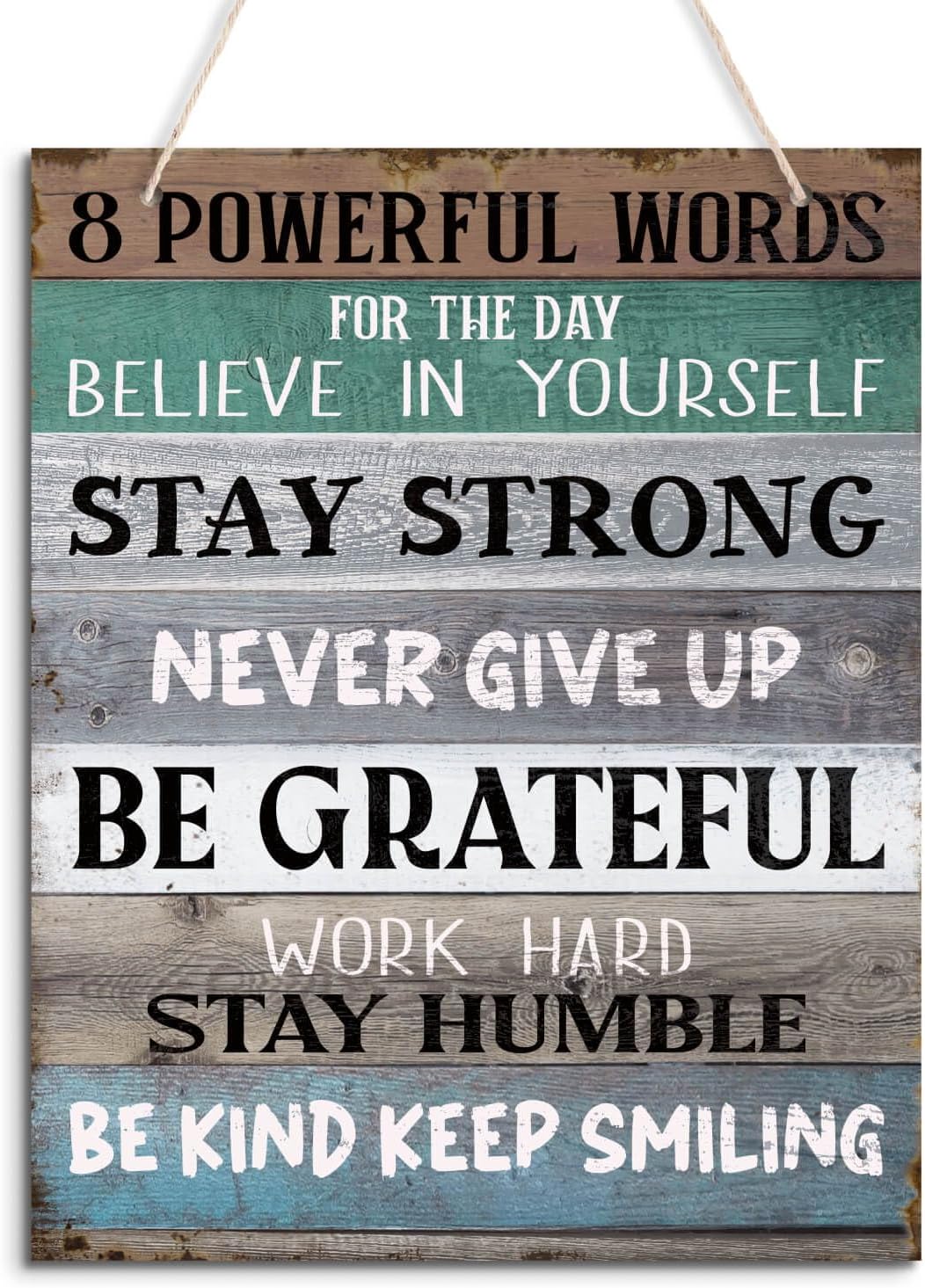 Amazon.com: Putuo Decor 8 Powerful Words For The Day Wall Decor ...