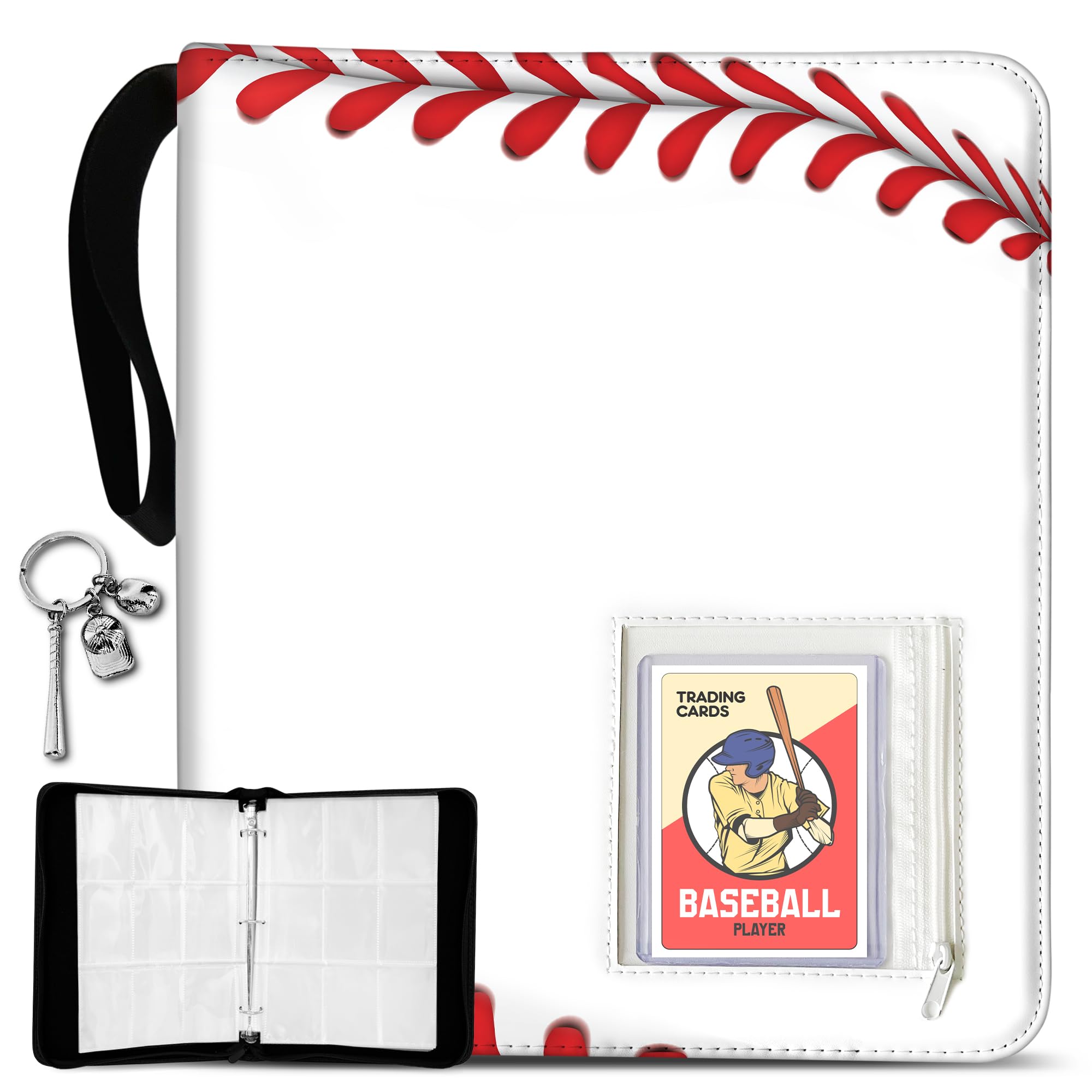 Amazon.com: ClickITrendz Card Binder has a Keychain & Toploader, Card ...