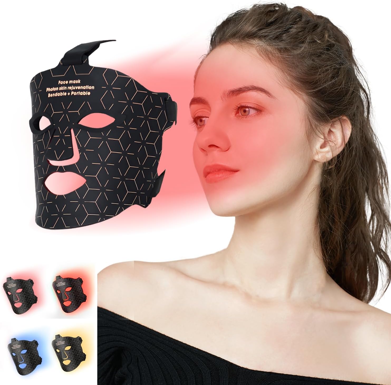 Amazon.com : LED Light Therapy Facial Mask, Multi Color LED Face Mask ...