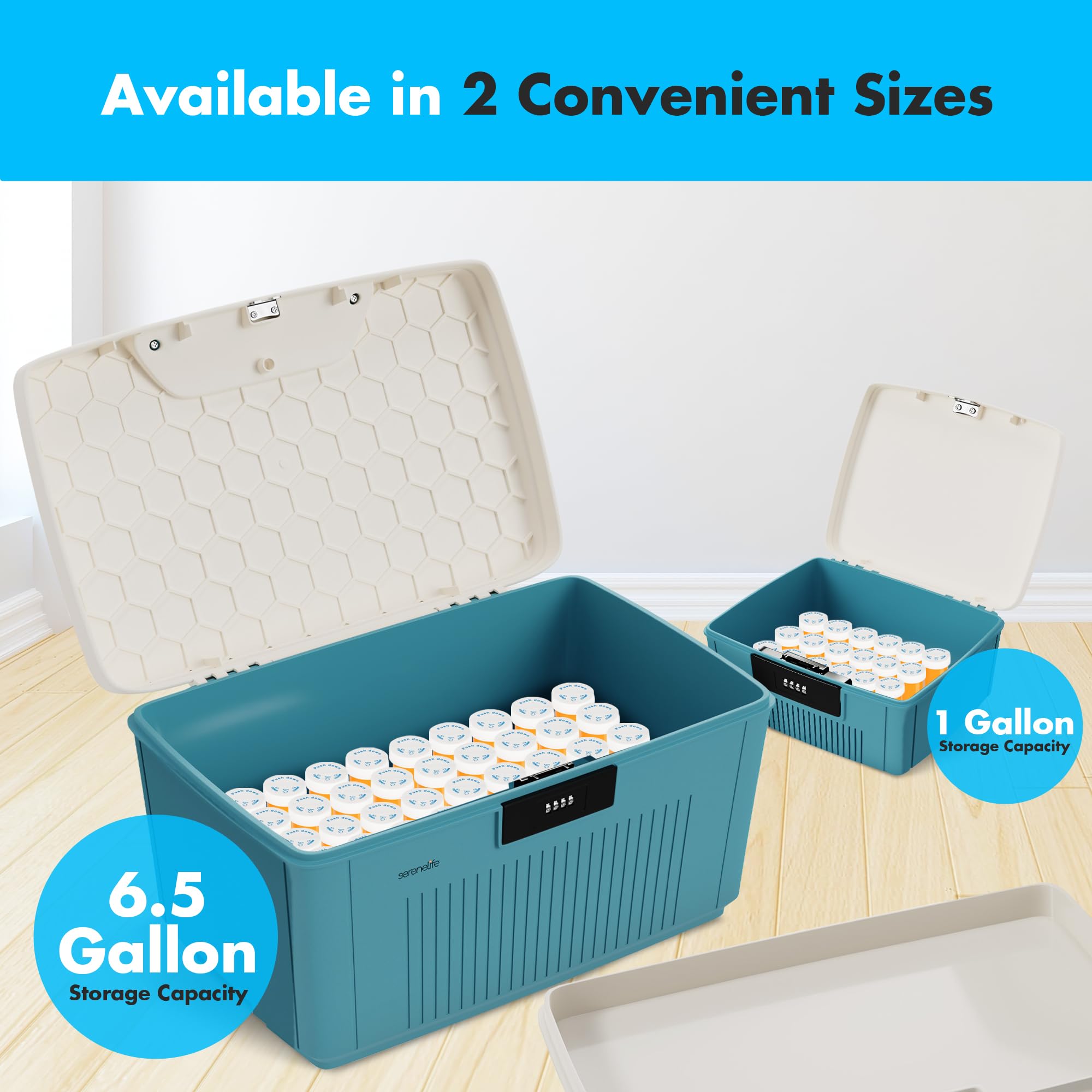 Snapklik.com : SereneLife Lockable Storage Container Bin, 6.5 Gallon Capacity Heavy Duty Storage Box