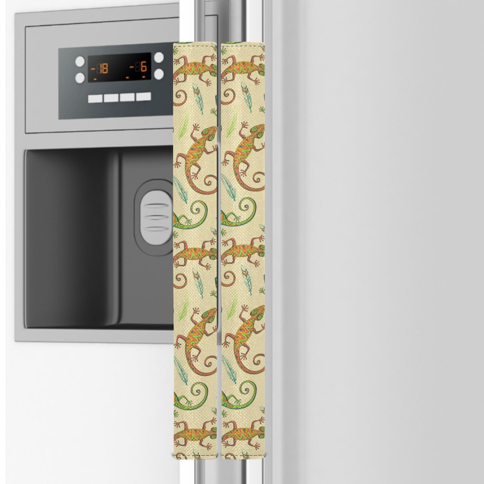 Amazon.com: Emelivor Lizards Feathers Refrigerator Door Handle Cover ...