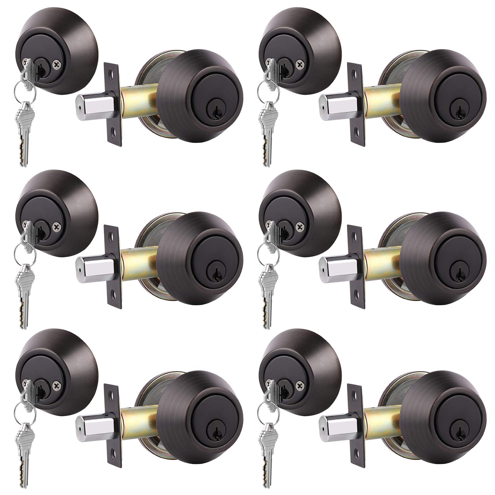 Snapklik.com : Gobrico 6 Keyed Alike Double Cylinder Deadbolt Lock
