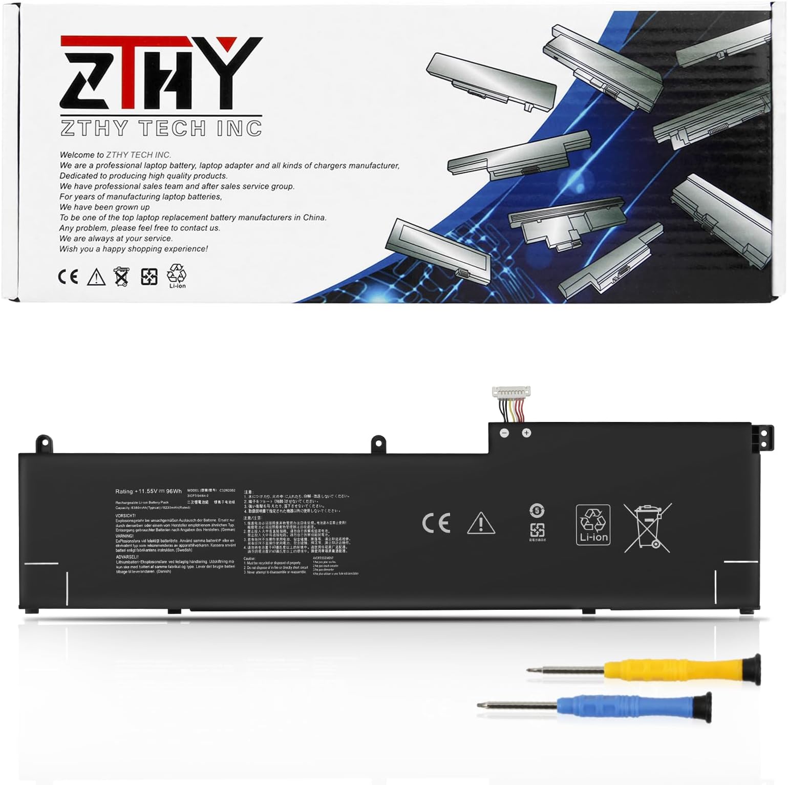 Amazon.com: ZTHY 96Wh C32N2002 Battery Replacement for Asus ZenBook Pro ...