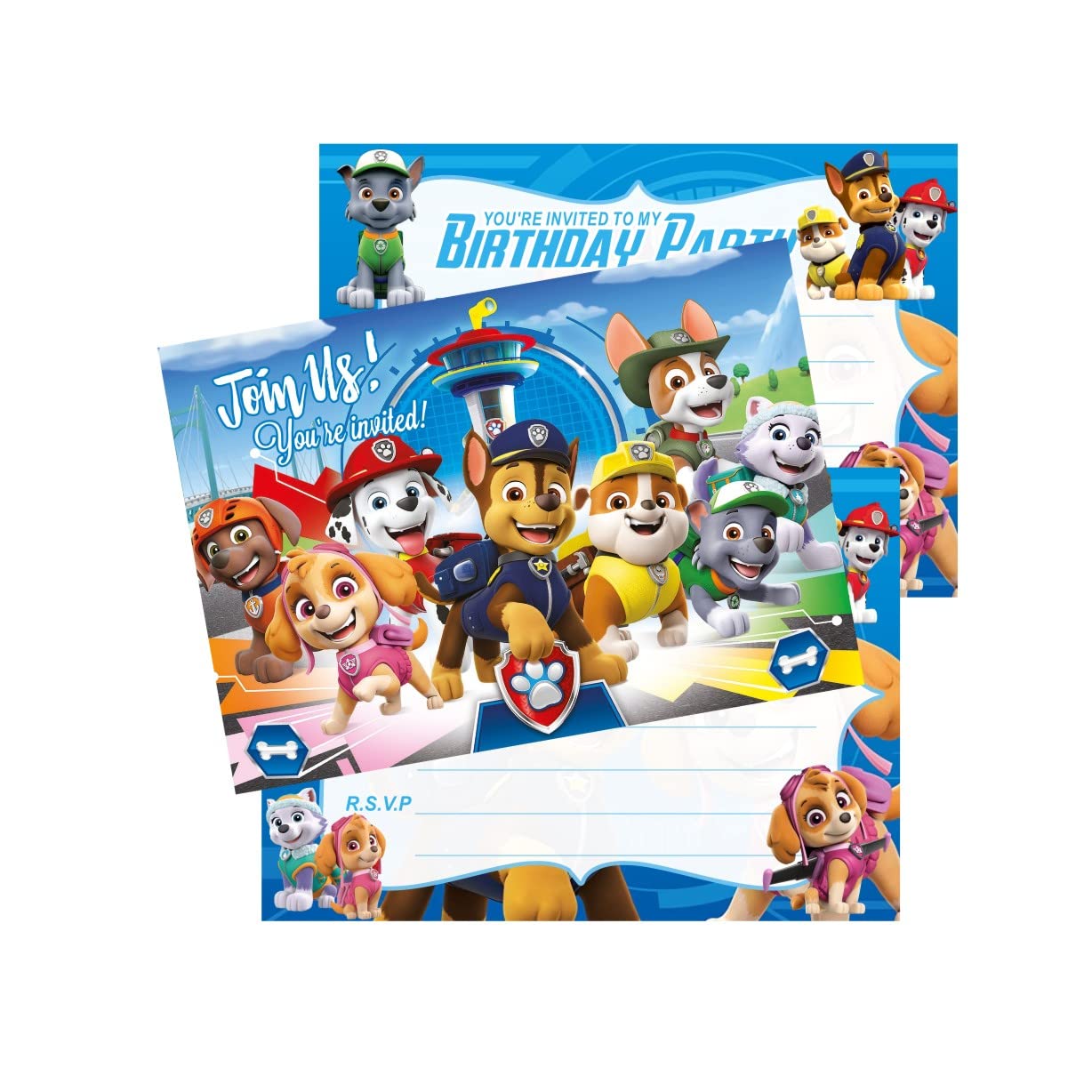 Amazon.com : DEEPMALA 24pcs Dog Birthday Invitations,Dog Party Invitations Birthday Party ...