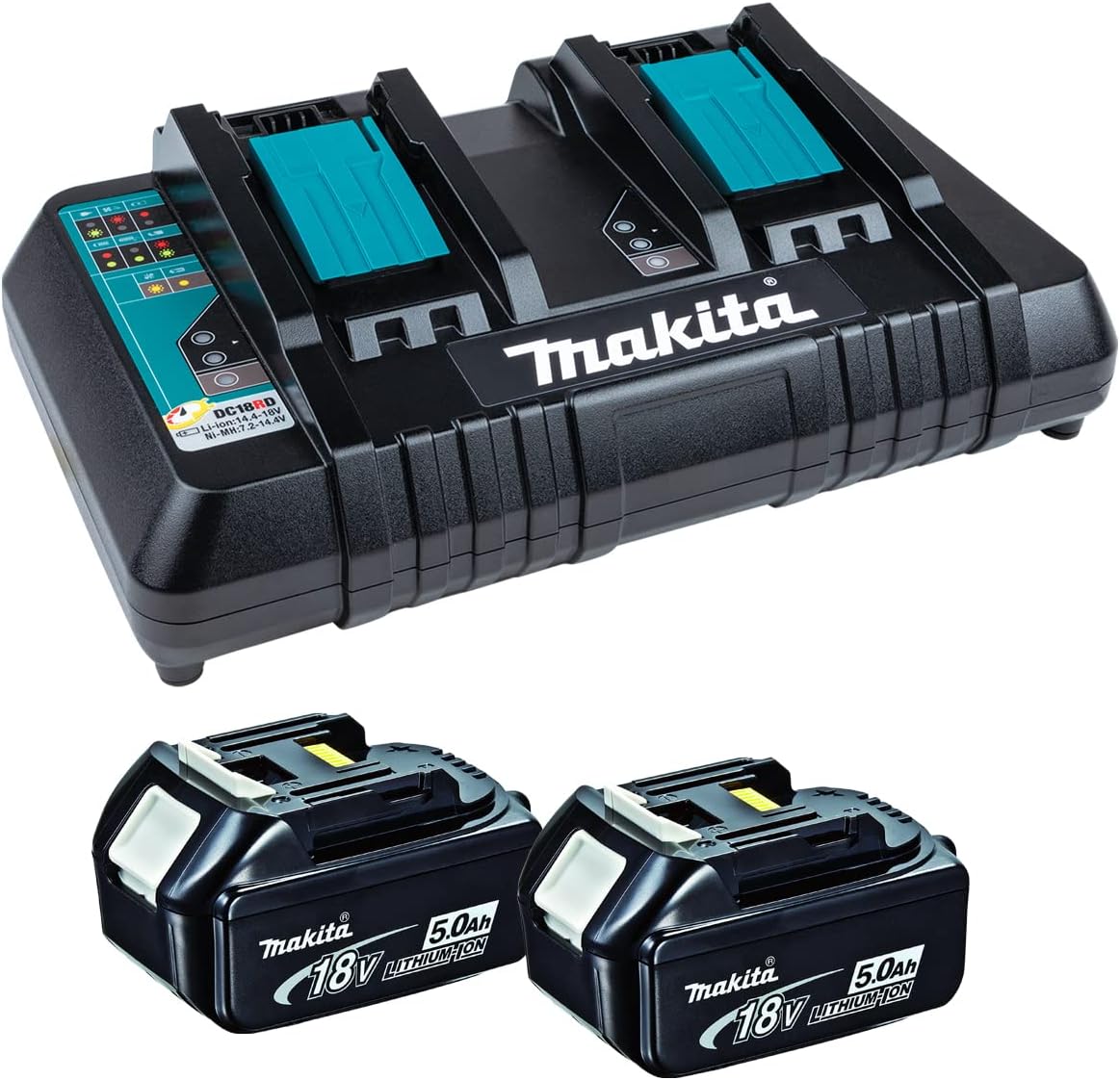 Makita DC18RD 14.4V to 18V Li-ion LXT Twin Port Charger : Amazon.co.uk ...