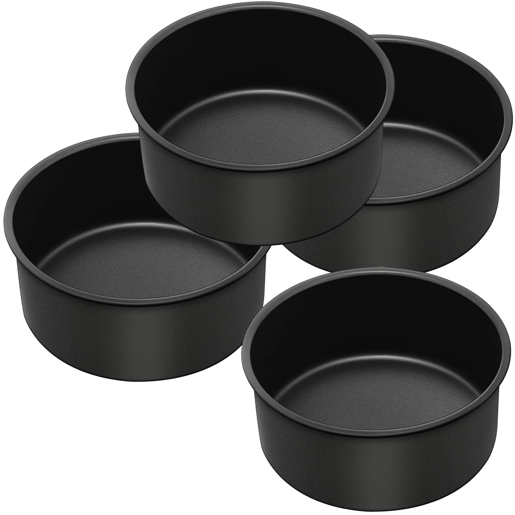 Amazon.com: P&P CHEF 6 x 3 Inch Cake Pans, 4Pcs Non Stick Round Cake ...