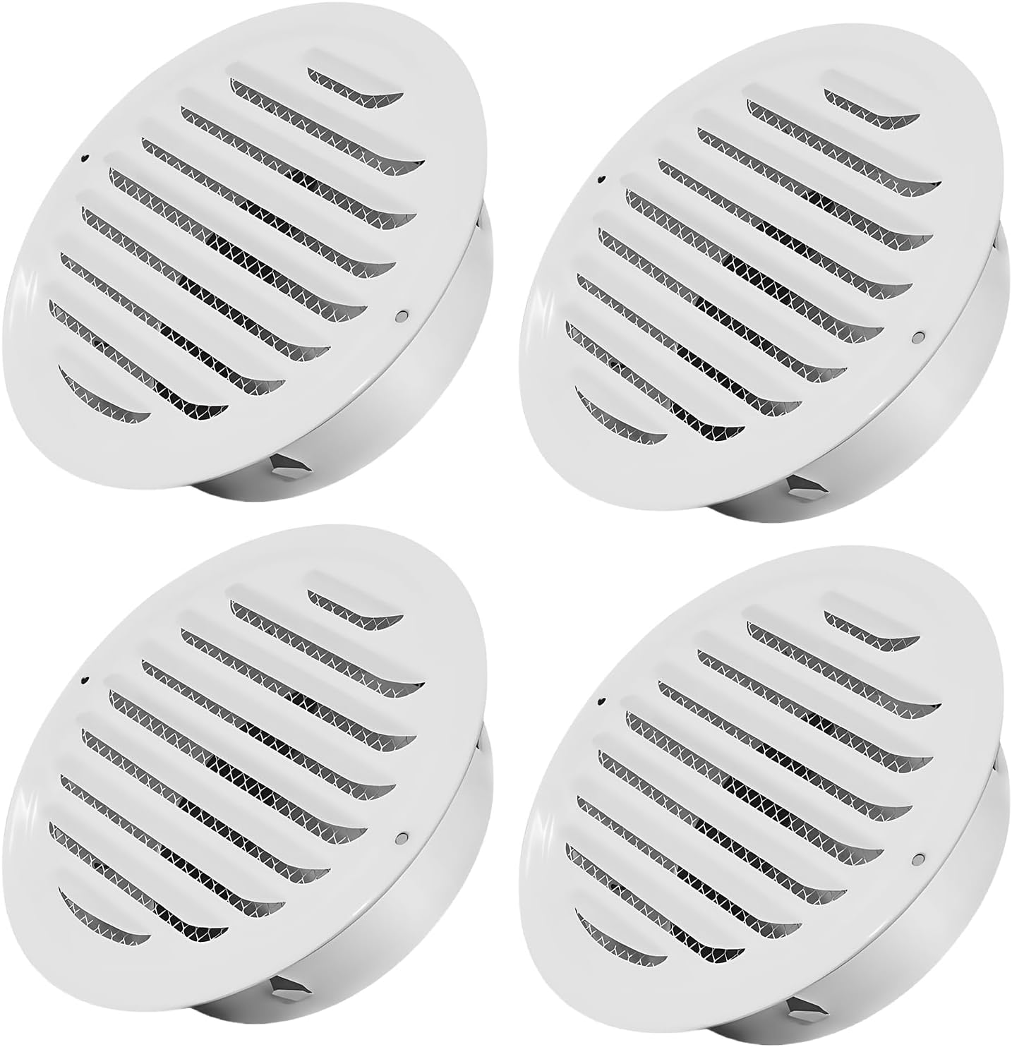 4" Round Soffit Vents White Stainless Steel Soffit Vents Wall/Ceiling ...