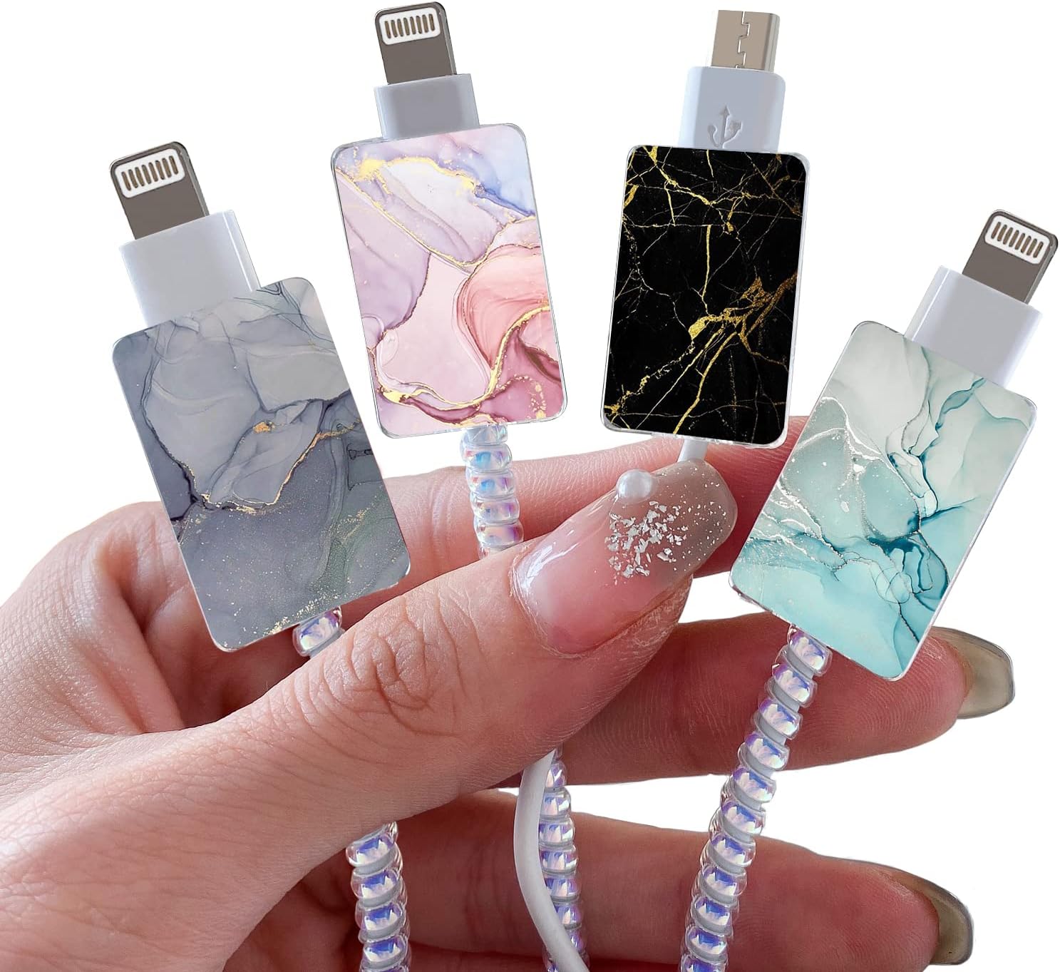 Amazon.com: Cute Colorful Cable Protector for iPhone Type-c Charger ...