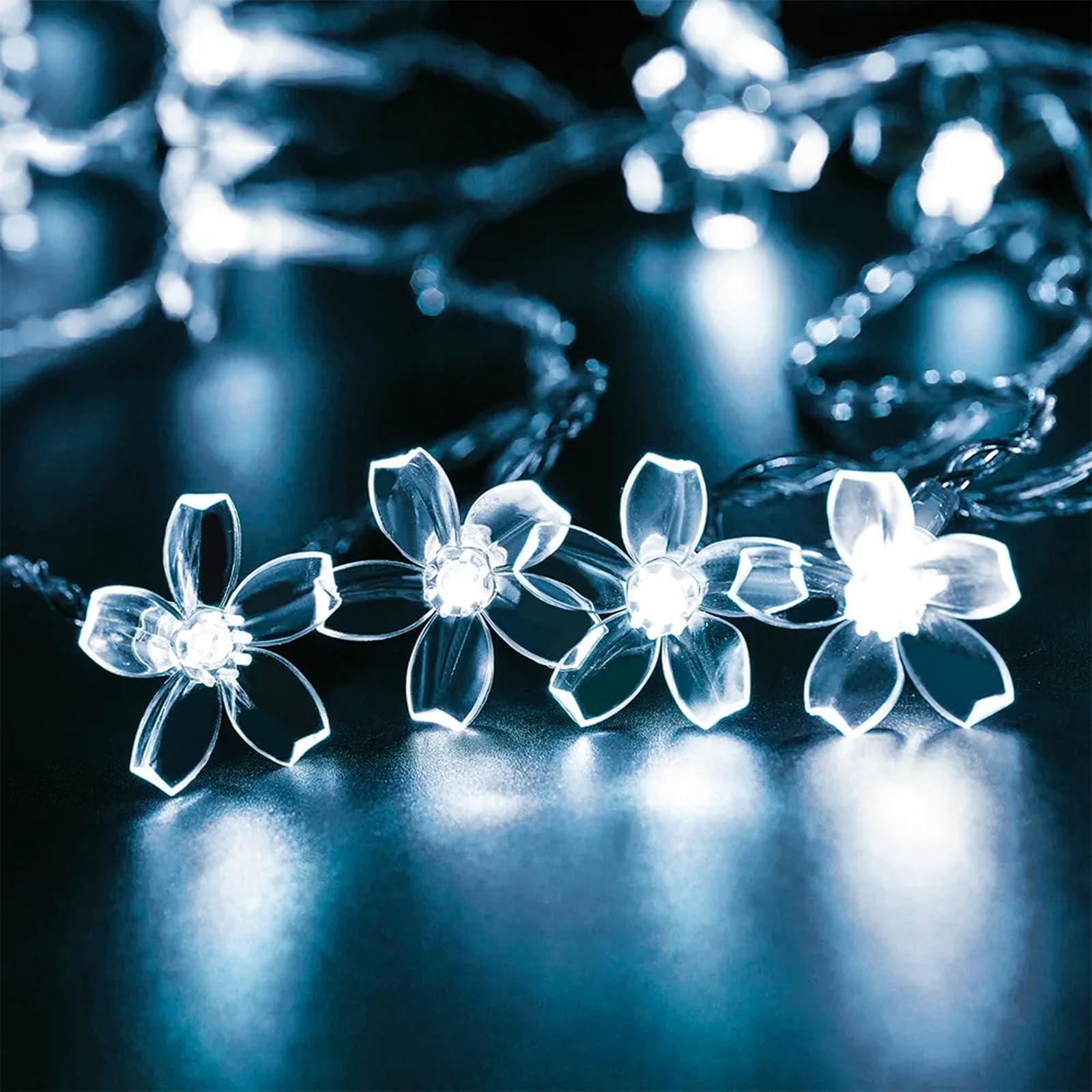 Amazon.com: WFGGEH Flower String Lights, 20ft 40 LED USB Powered Cherry ...