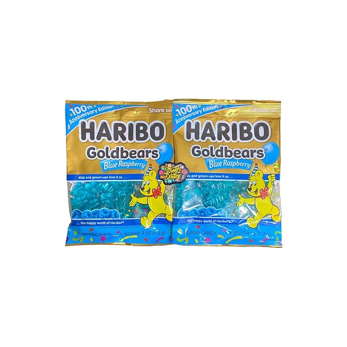 Buy Haribo Goldbears Blue Raspberry Gummy Candy, 100th Anniversary ...