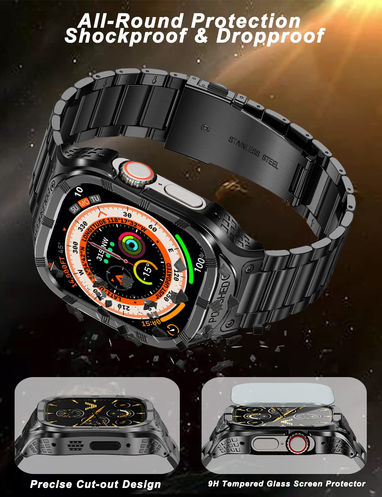 Snapklik.com : Caseultra Stainless Steel Case/Band Compatible For Apple ...