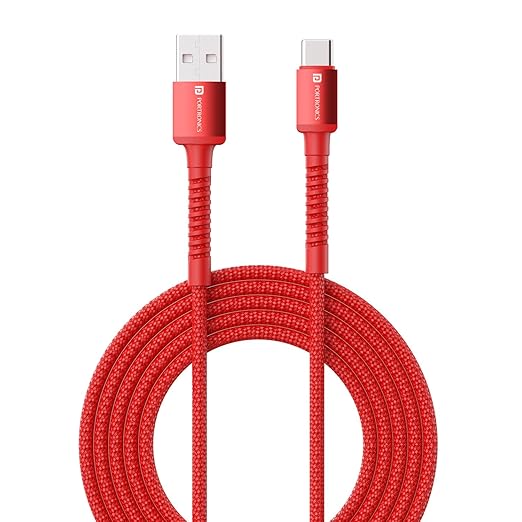 Portronics Konnect X Unbreakable Nylon Braided USB A to Type C Cable ...
