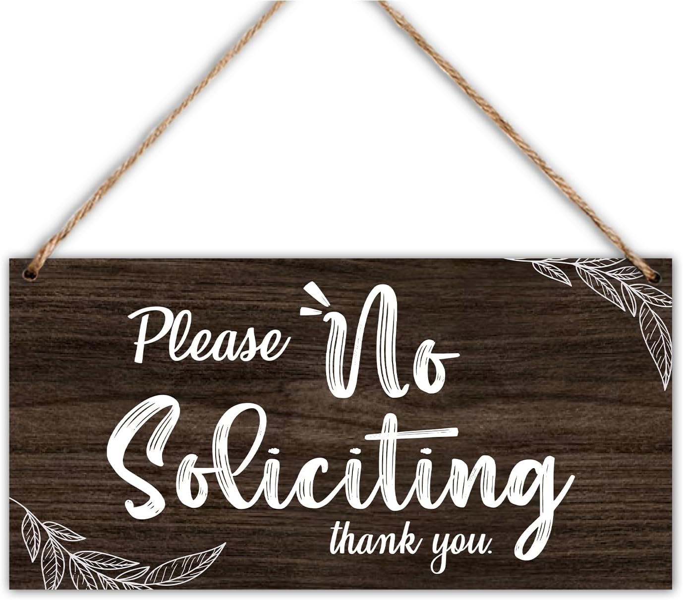 Amazon.com : Wood Hanging Decor Sign, Please No Soliciting, Rustic Wood ...