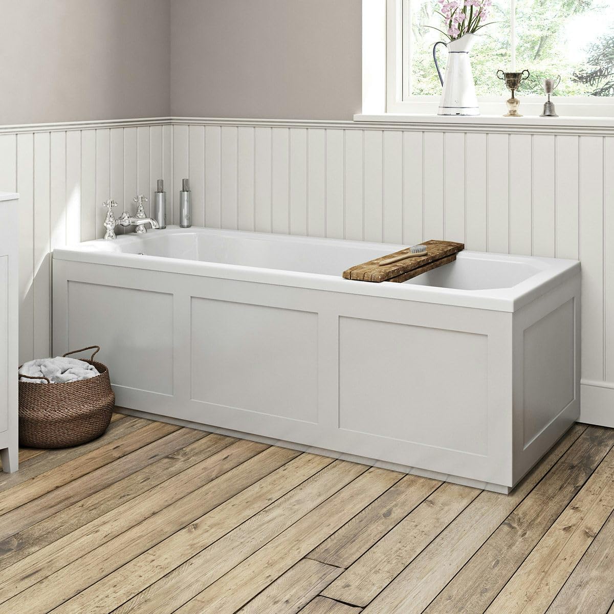 The Bath Co. Camberley White Wooden Straight Bath Front Panel 1700mm ...