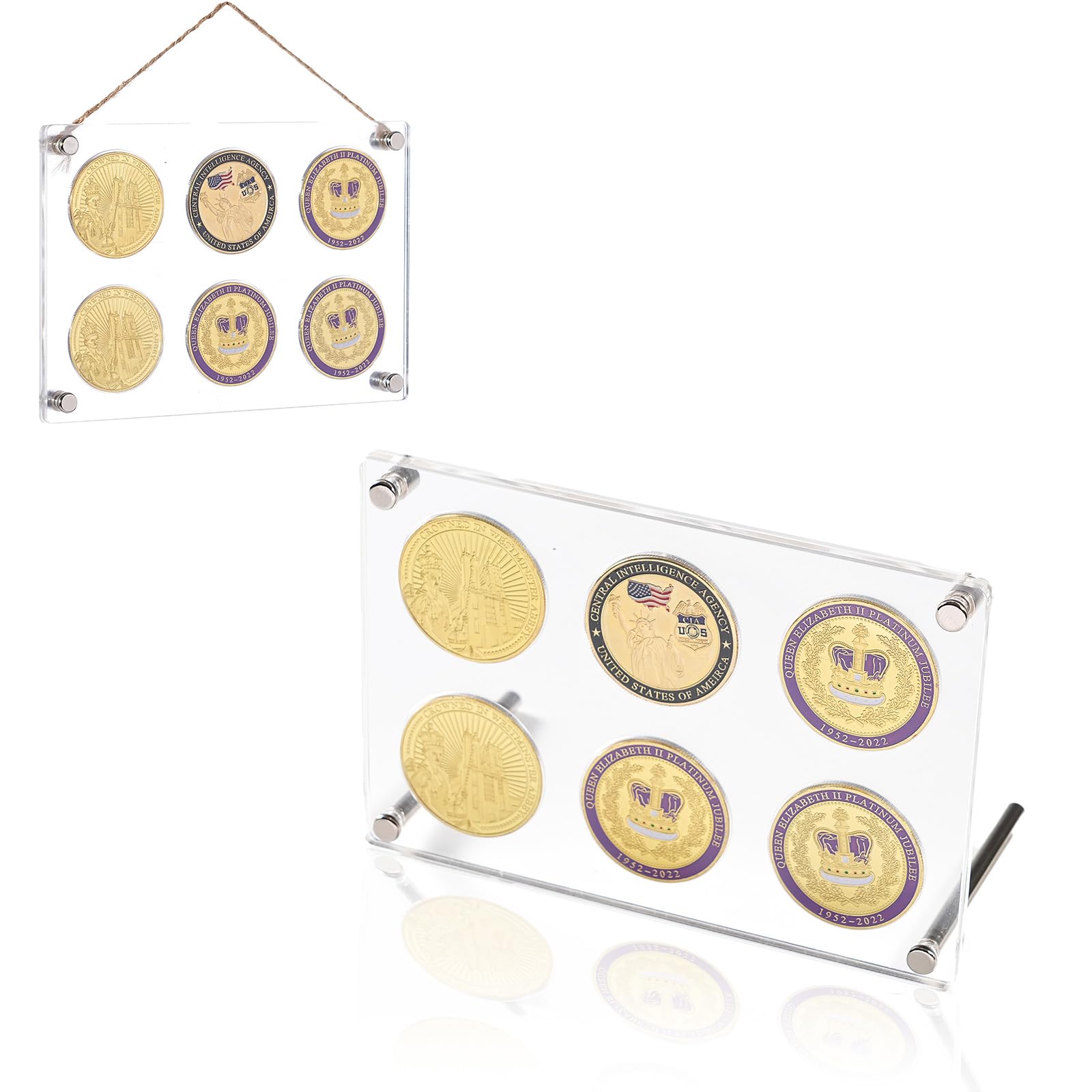 Amazon.com : Military Challenge Coins Clear Acrylic Sealed Dust ...