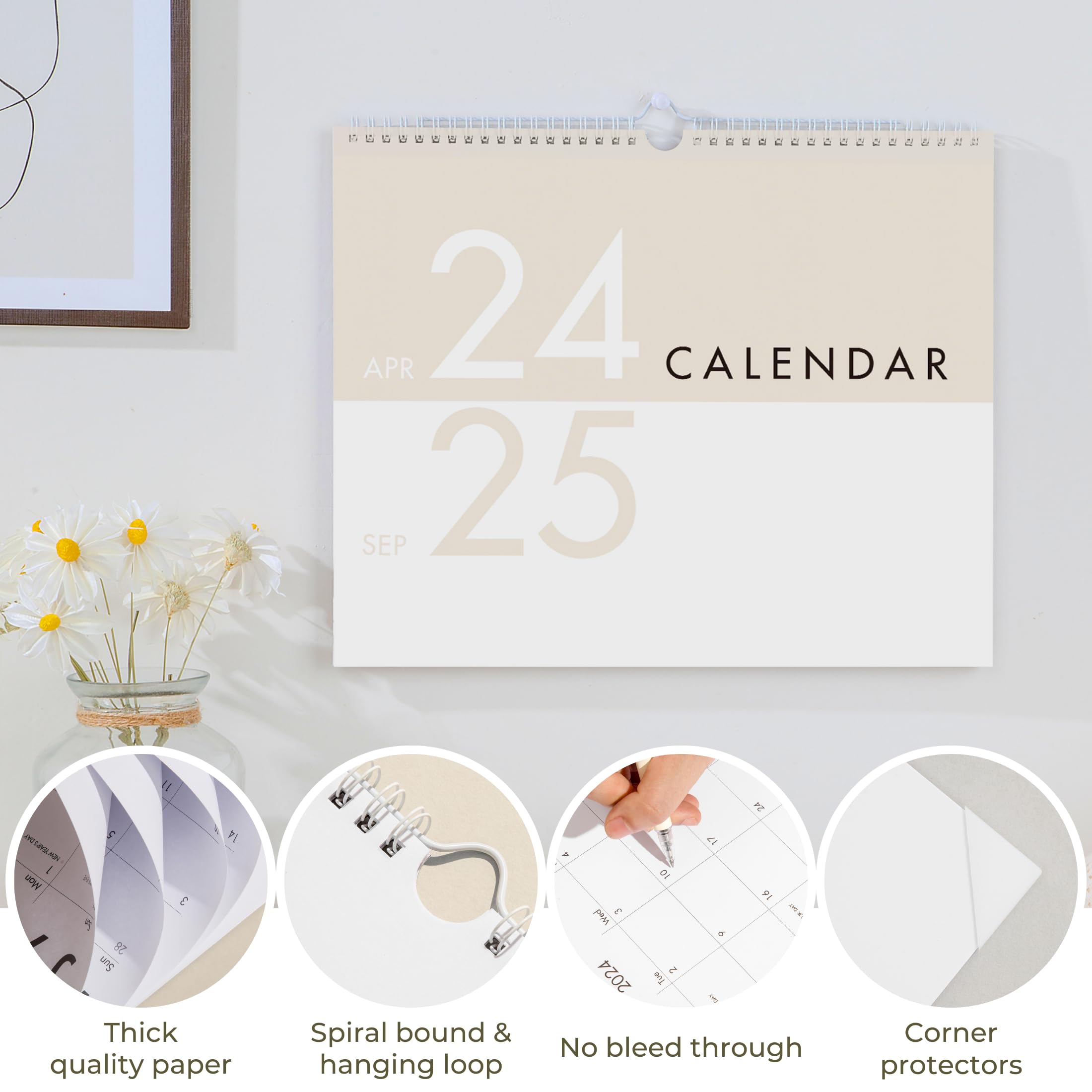 Snapklik.com : Horizontal Wall Calendar 2024-2025 18 Months Hanging ...